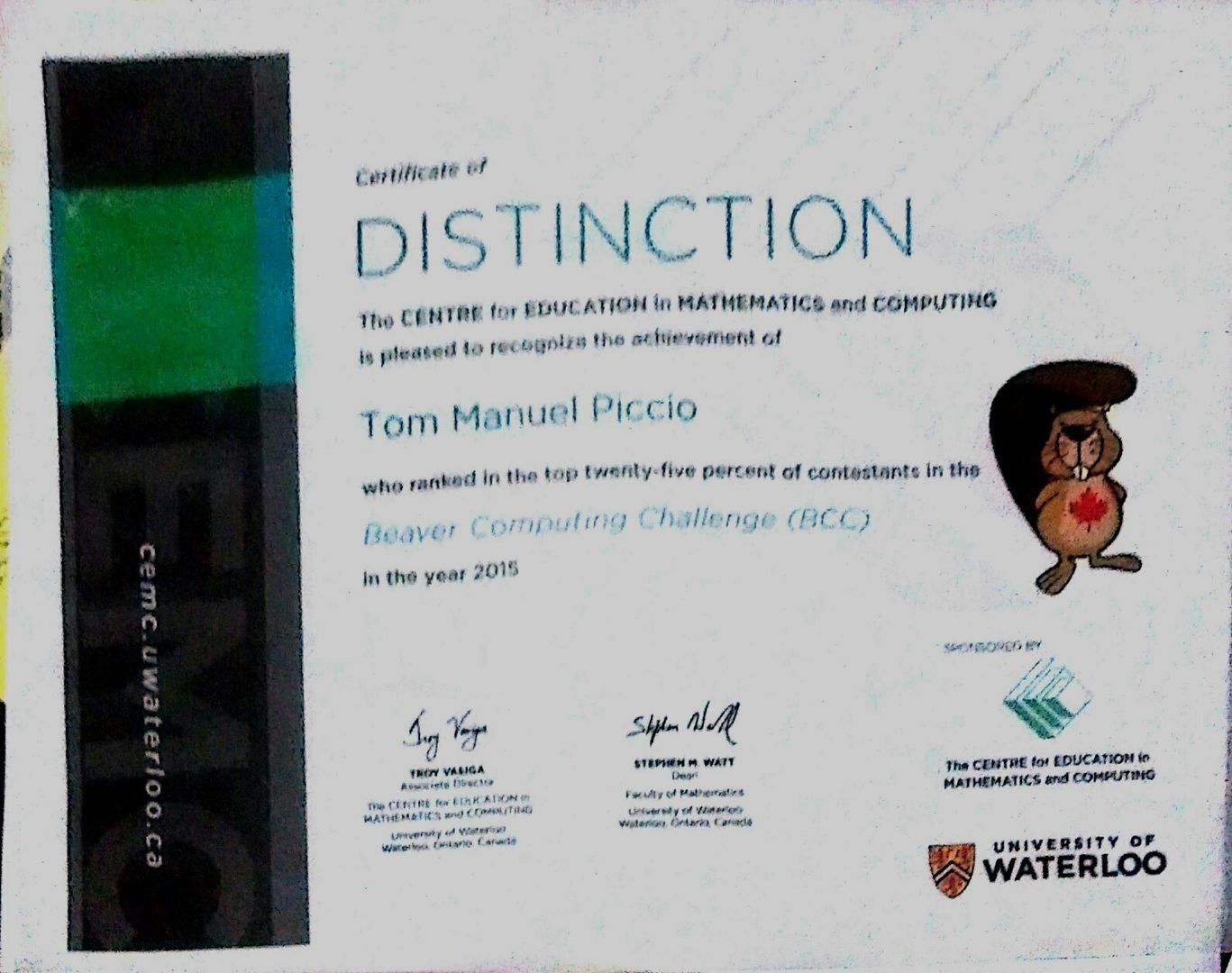 Tom Manuel Piccio's post on Goodwall - Certificate of Distinction ...