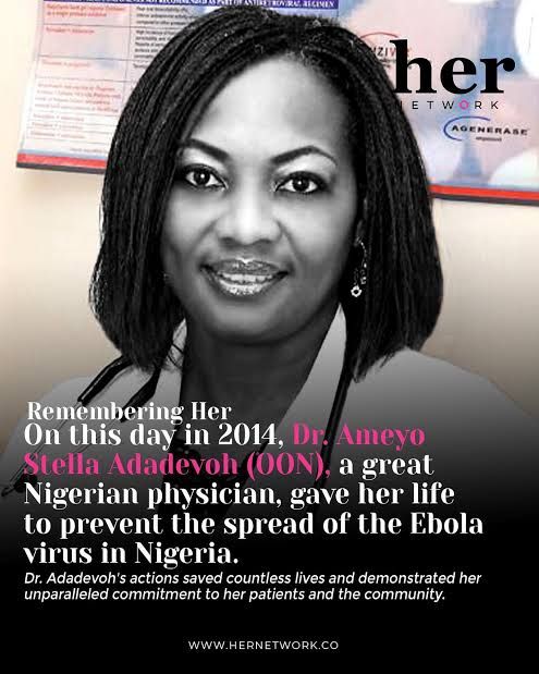 Eunice Ojo Amarachi's post on Goodwall - Dr. Ameyo Stella Adadevoh’s name may not be widely ...