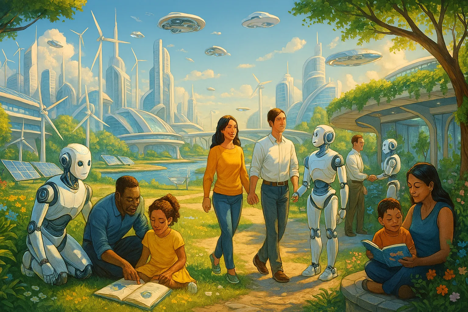 Ayeni Raqeeb's post on Goodwall - A futuristic scene set 100 years from now, showing a world ...