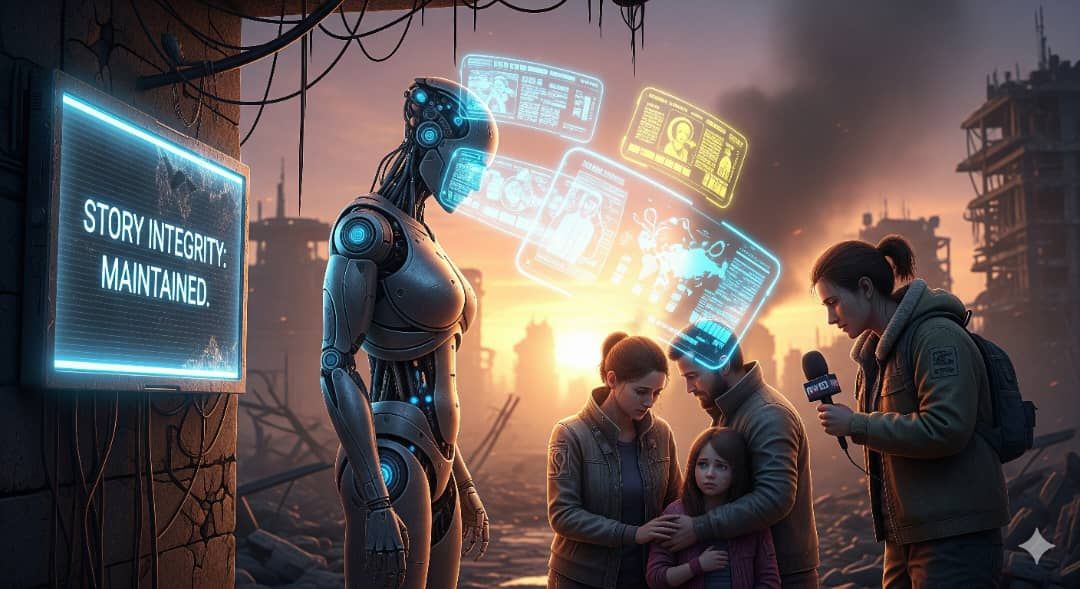 Kelechi David Okechukwu's post on Goodwall - In a war-torn futuristic zone, glowing with urgency ...