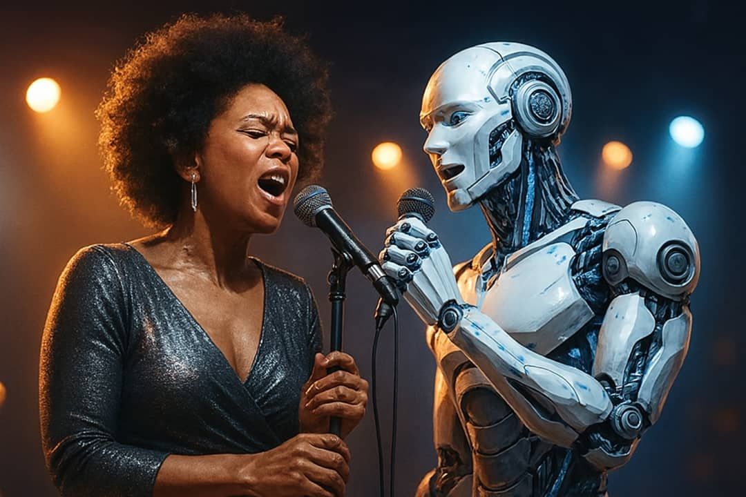 Friday Susan's post on Goodwall - #DreamWithAI A human singer and a ...